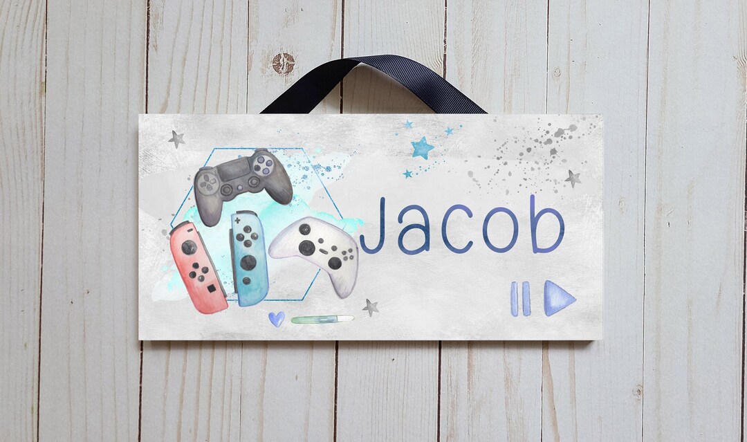 Video Game Name Sign | Gamer Name Sign | Child's Bedroom Door Sign - Etsy