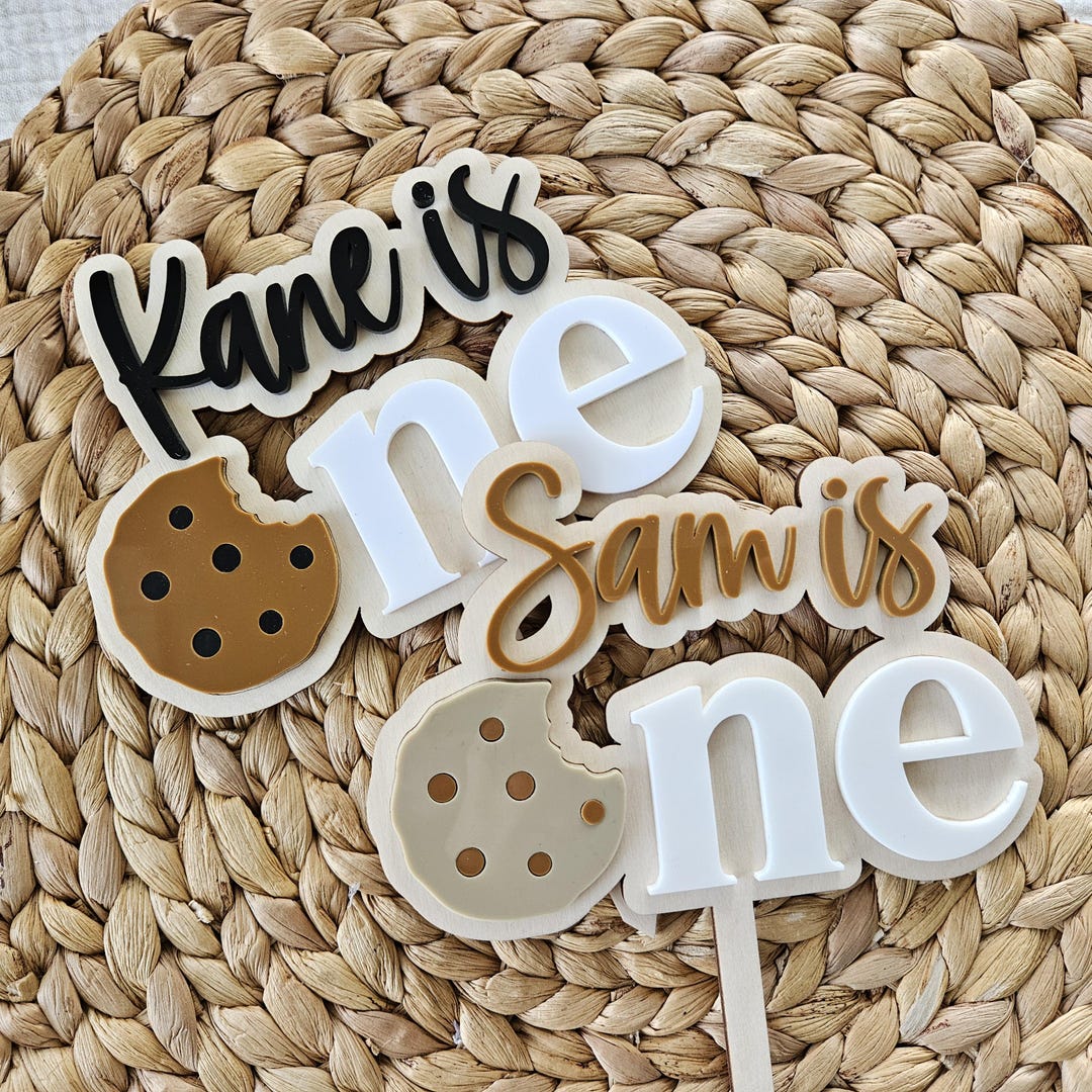 Personalized Cookie Themed Cake Topper | First Birthday Cake Topper ...