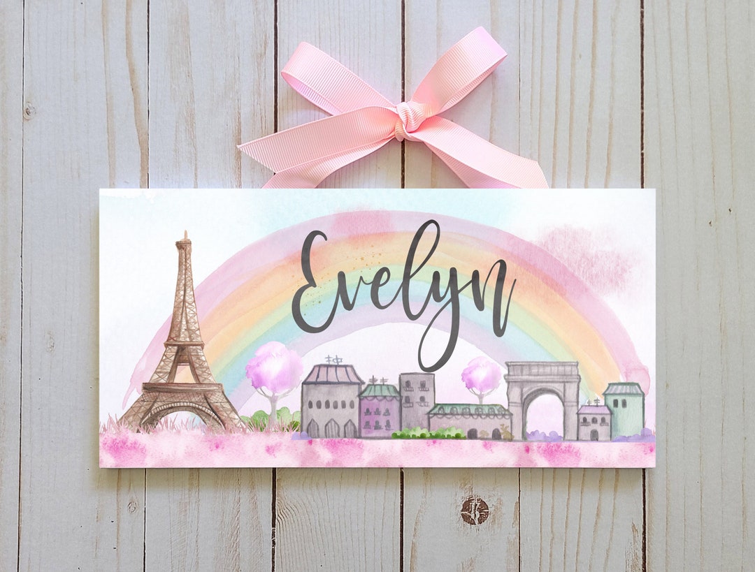 Personalized Paris Name Sign, Eiffel Tower Name Sign, Child's Door Sign ...