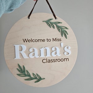 Personalized Wood Teacher Door Sign | Classroom Decor - Etsy