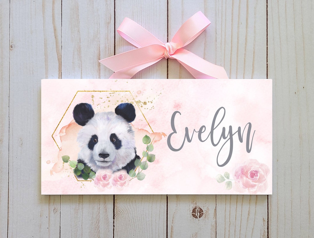 Personalized Panda Name Sign - Etsy