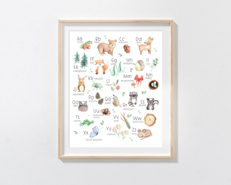 Forest Alphabet and Numbers Printable Alphabet and Numbers - Etsy