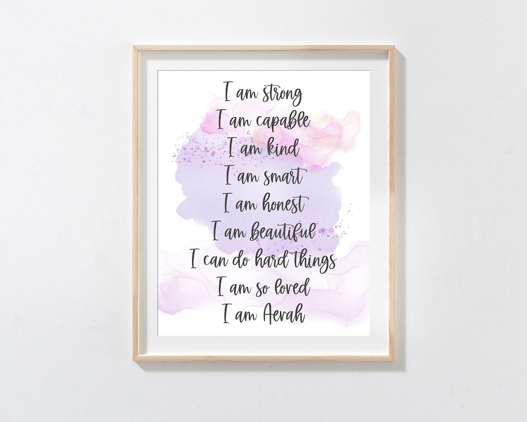 Personalized Positive Affirmations Print, Affirmations Wall Art for ...