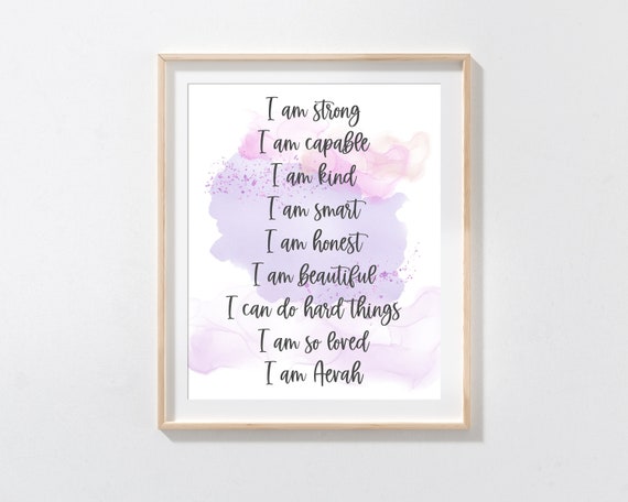 Personalized Positive Affirmations Print Affirmations Wall - Etsy