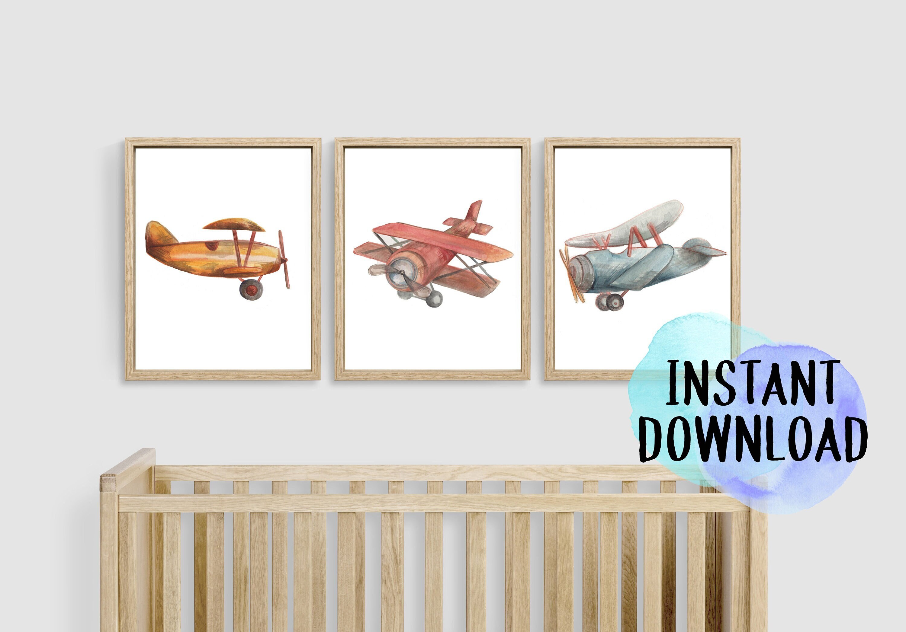Digital Download Vintage Airplane Nursery Prints/ Printable - Etsy