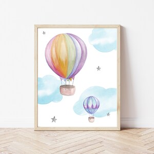 Watercolour Hot Air Balloon Print Set | Nursery, Playroom and Classroom ...