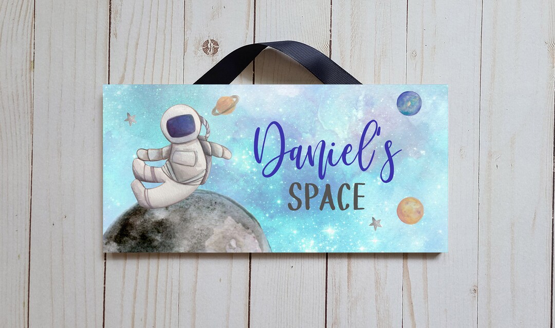 Space Name Sign | Child's Bedroom Door Sign | Kids Space Name Plaque - Etsy