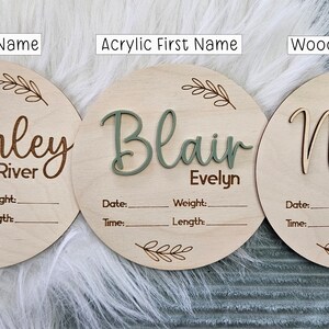 Newborn Birth Disc Birth Announcement Name Sign Birth Stats Baby ...