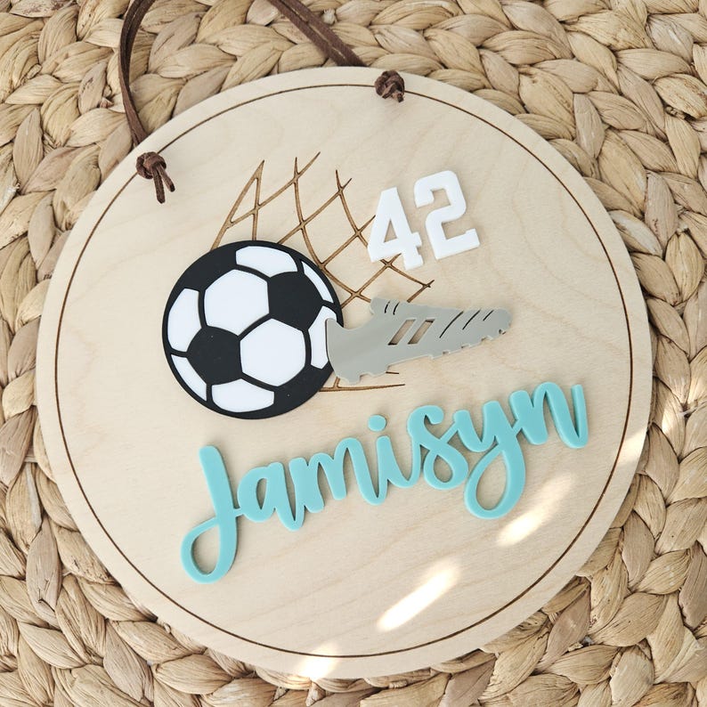 Soccer Name Sign | Sports Bedroom Door Sign | Children's Name Sign ...