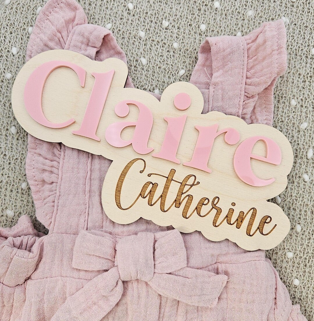 Newborn Baby Name Sign | Hospital Arrival Plaque | Newborn Name Sign ...