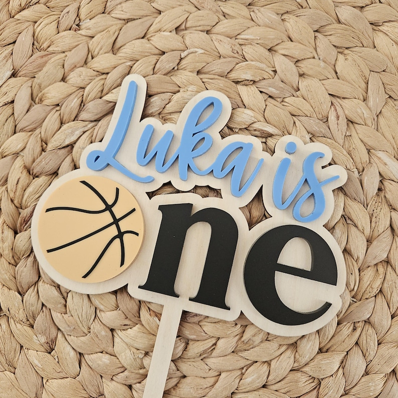 Basketball First Birthday Cake Topper | Basketball Cake Topper | Sports ...