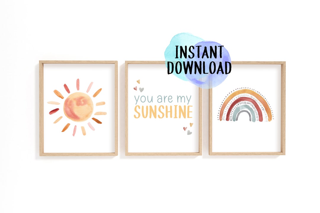 You Are My Sunshine Printables | Neutral Nursery Decor | Sunshine and ...