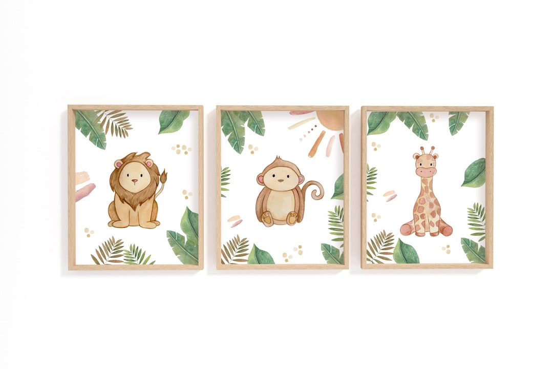 Boho Safari Jungle Animal Prints | Cute Jungle Animal Print Set ...