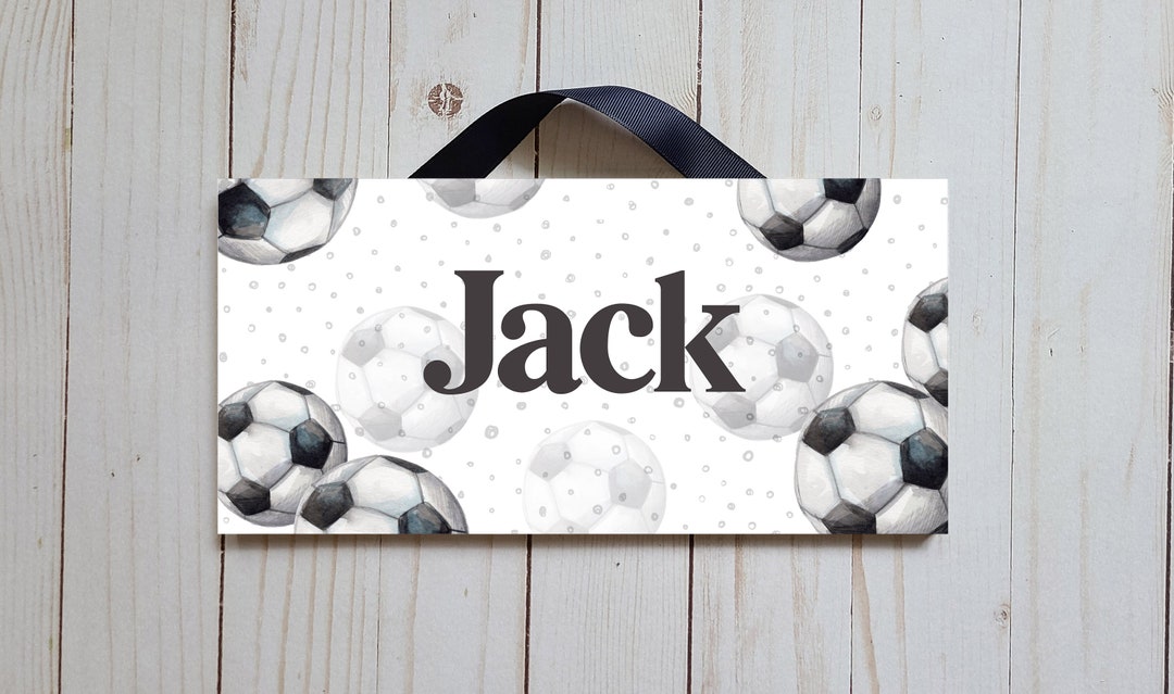 Soccer Name Sign | Personalized Sports Sign | Athlete Door Sign - Etsy