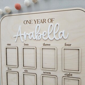 First Birthday Photo Frame, One Year of Photo Board, 12 Month Photo ...