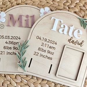 Newborn Name Sign | Birth Statistics Keepsake Sign | Gift for New Mom ...