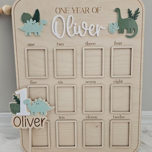 Dino Themed First Birthday Board | First Birthday Photo Frame ...