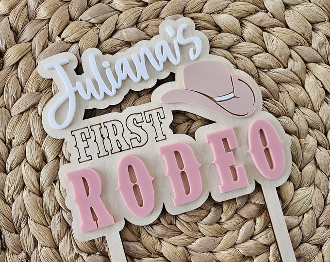 Personalized Cowgirl Cake Topper | First Birthday Cake Topper | Rodeo ...