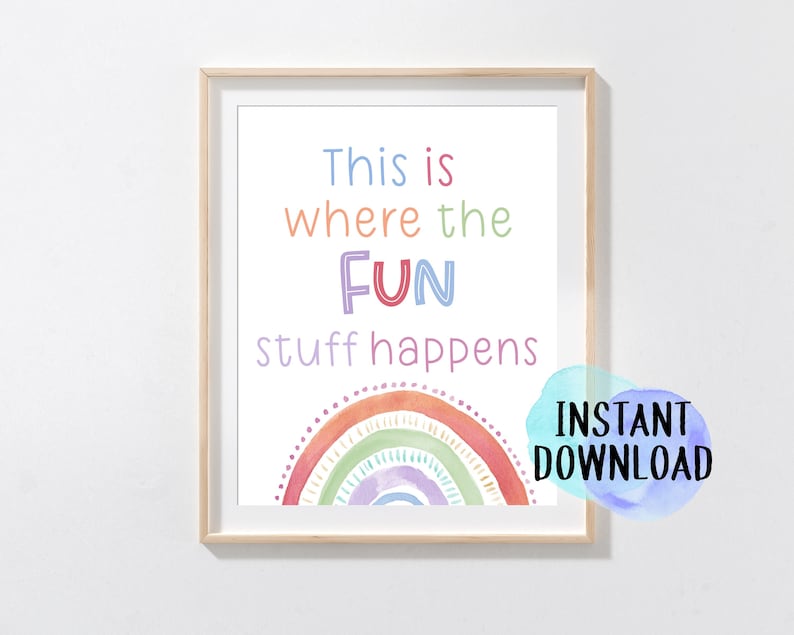 Printable Rainbow Playroom Print | Where the Fun Stuff Happens Print - Etsy
