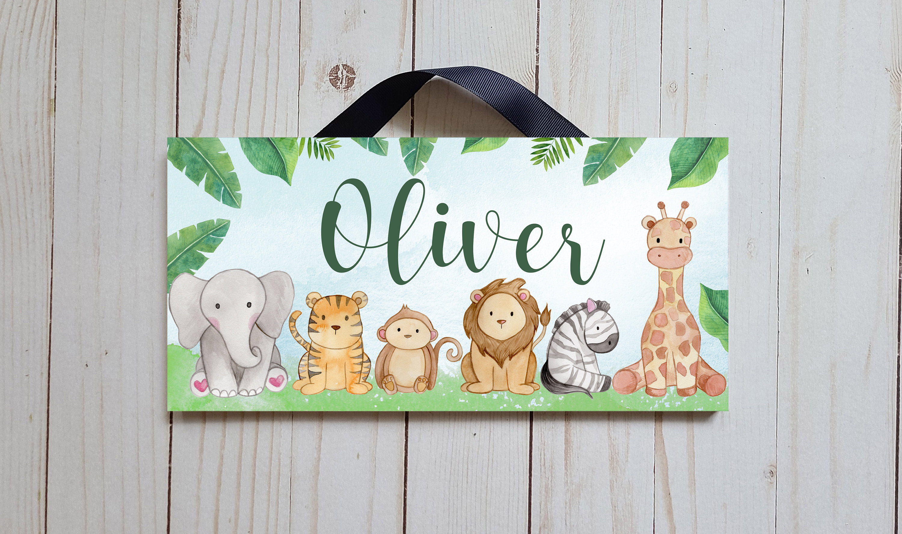 Jungle Animals Name Sign Jungle Bedroom Decor Animal Name - Etsy