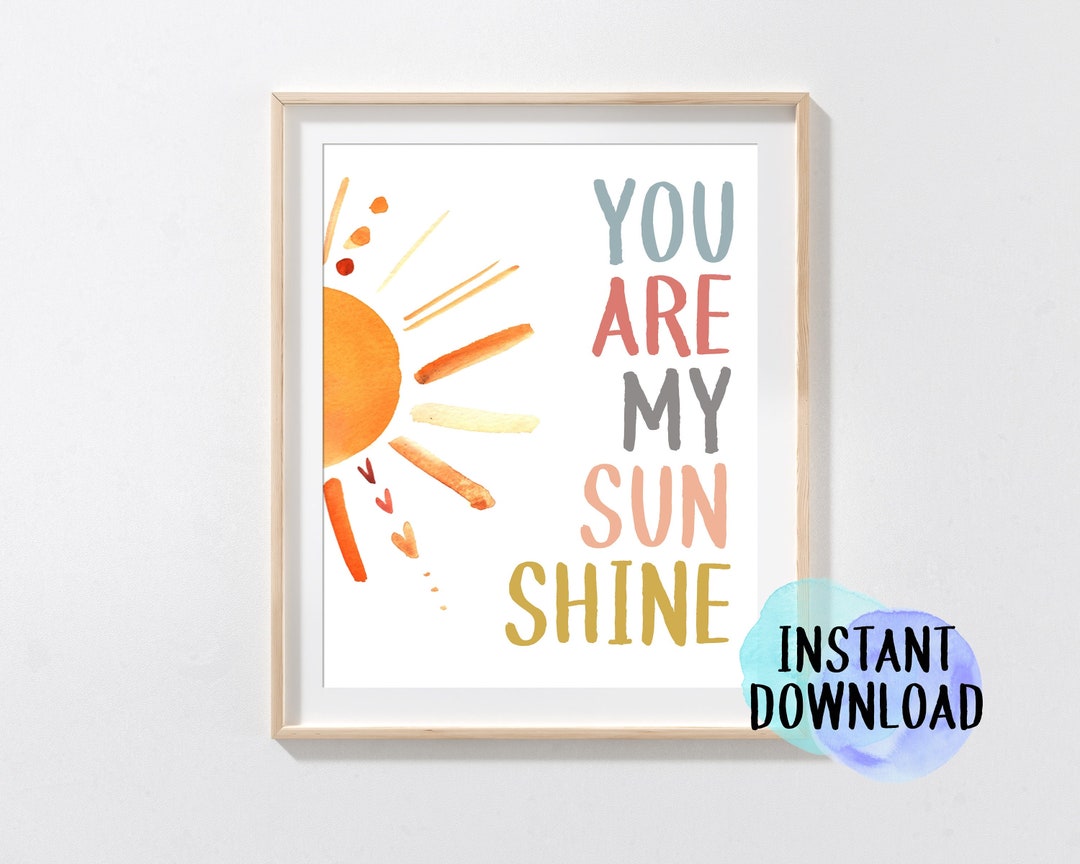 Digital Download You Are My Sunshine Print Set/ Printable Nursery Art ...