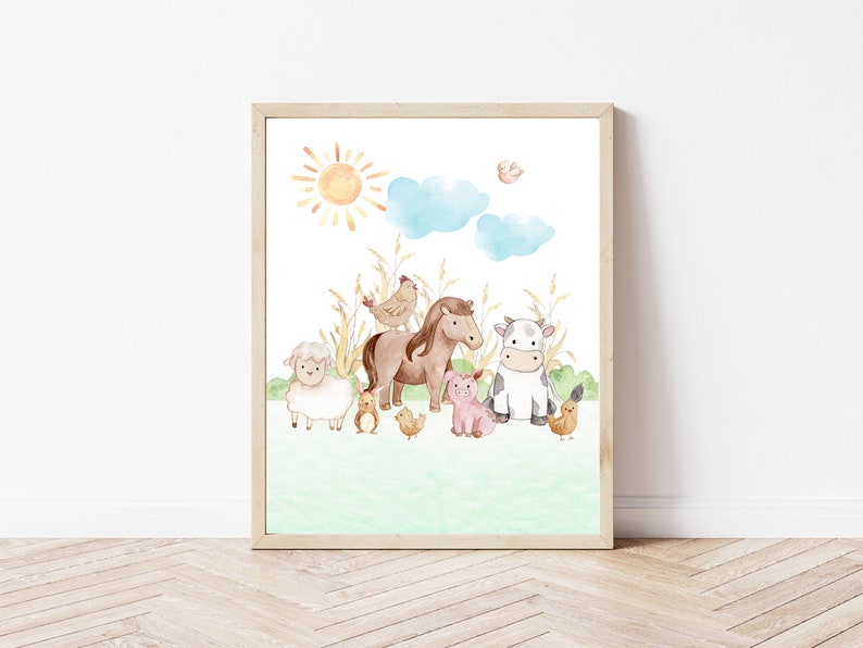 Watercolour Farm Print Set Barn and Tractor Prints Neutral - Etsy