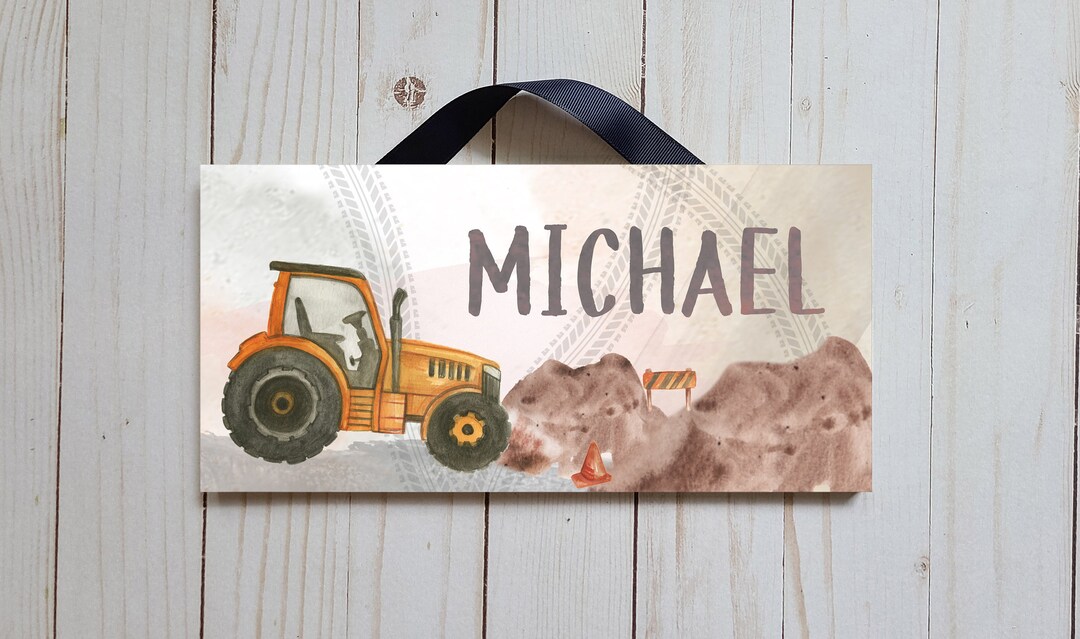 Personalized Tractor Construction Truck Name Sign - Etsy