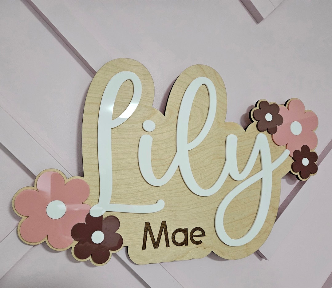 Letrero con el nombre de Daisy para bebé: decoración de madera y ...