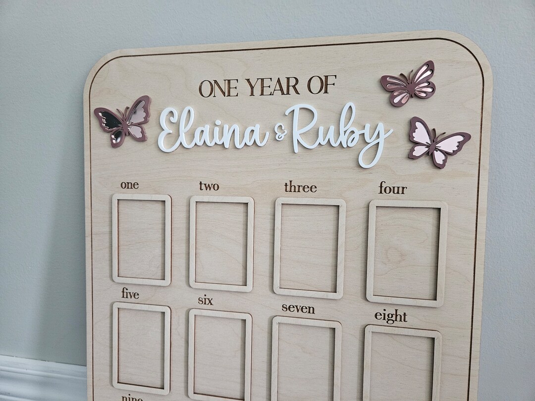 Butterfly First Birthday Photo Board First Birthday Photo - Etsy