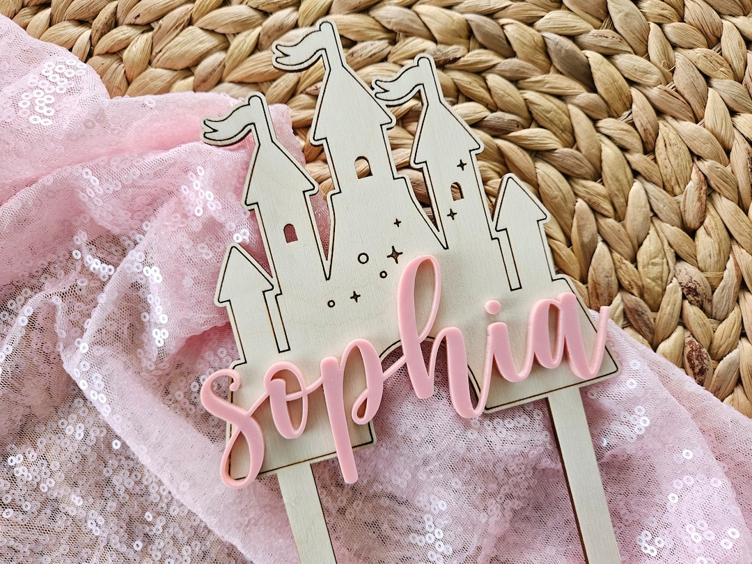 Personalized Birthday Cake Topper | Castle Princess Themed Cake Topper ...