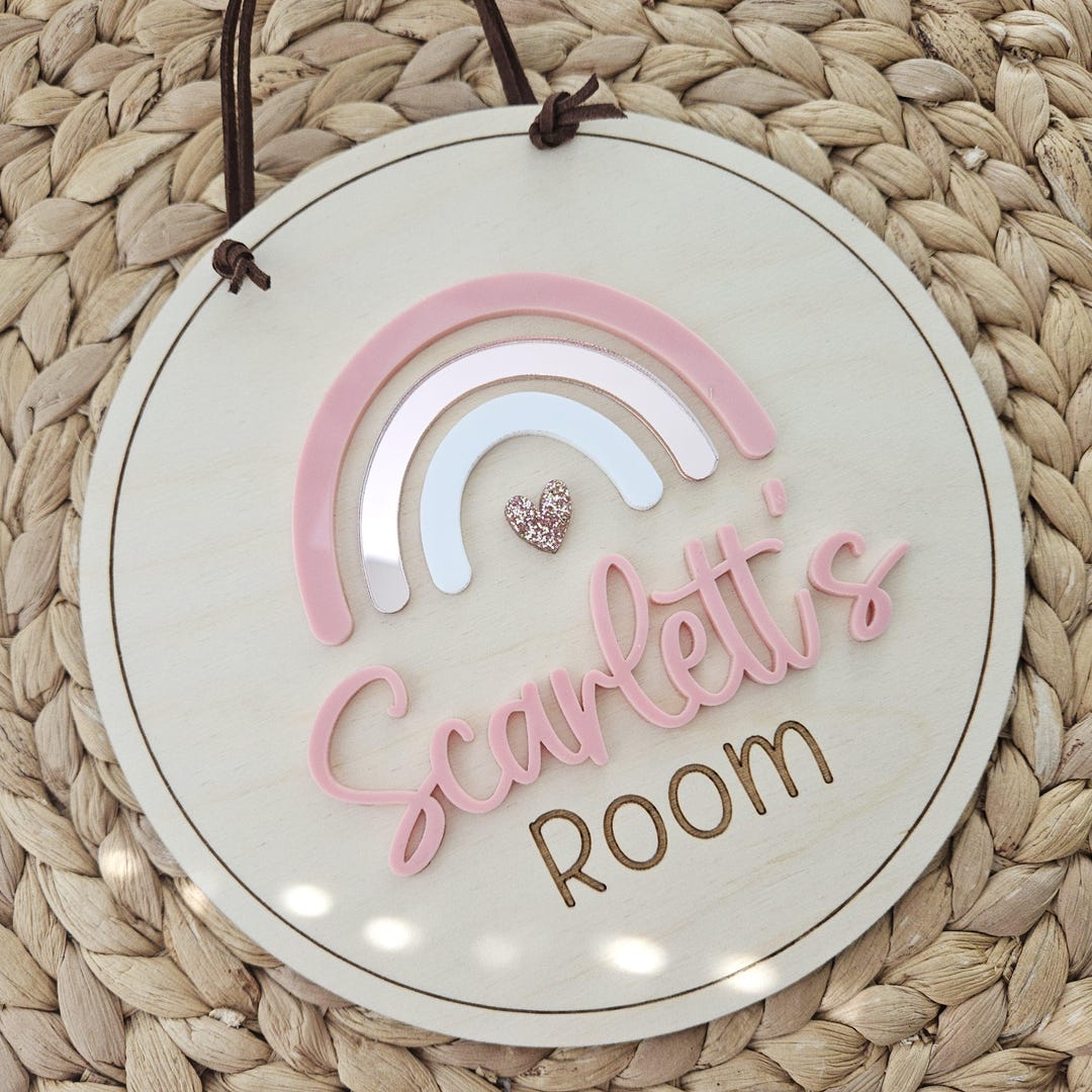 Rainbow Name Sign | Children's Name Sign | Name Plaque for Kids Bedroom ...