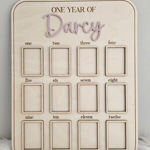 First Birthday Photo Frame, One Year of Photo Board, 12 Month Photo ...