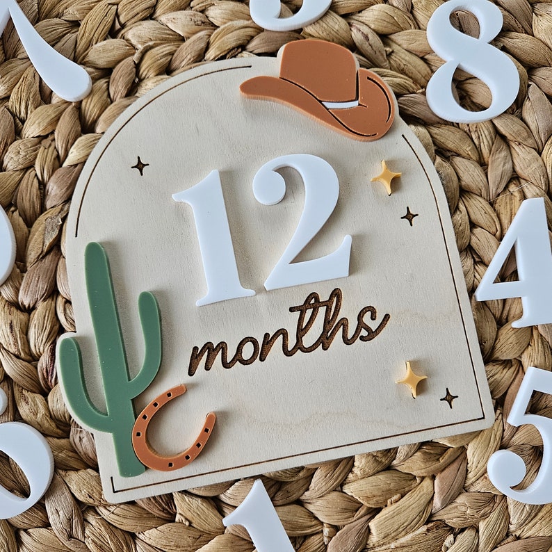 Cowboy Monthly Milestone Discs | Baby Monthly Discs for Photos ...