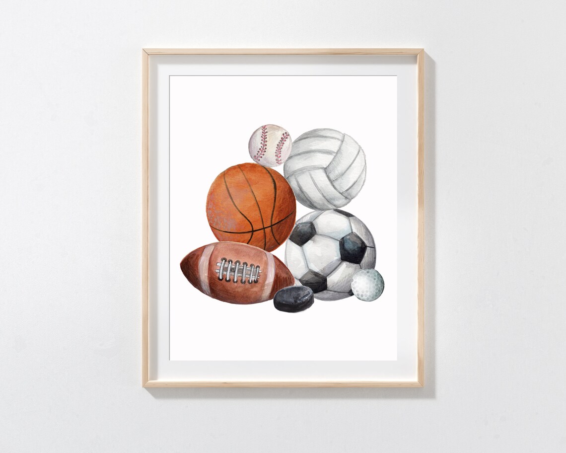 Printable Sports Decor Sports Print Set Print Yourself - Etsy
