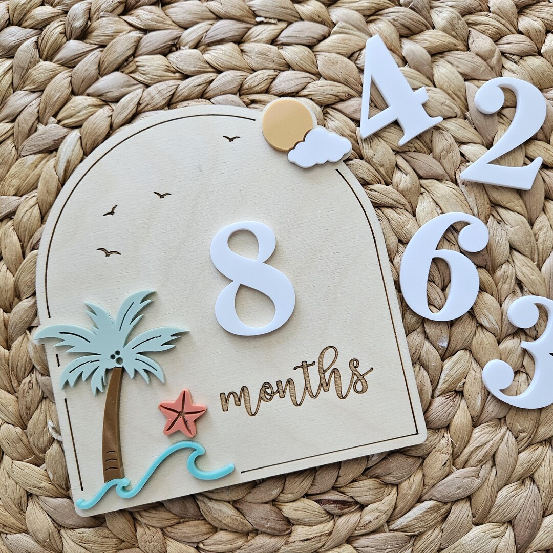 Ocean Beach Monthly Milestone Disc | Baby Monthly Discs for Photos ...