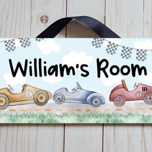 Personalized Racecars Child's Name Sign | Racecar Themed Children's ...
