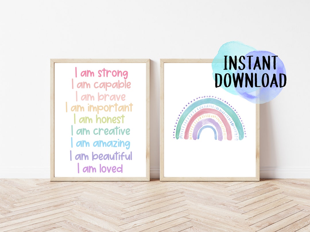 Affirmations for Kids | Printable Positive Affirmations | Pastel ...