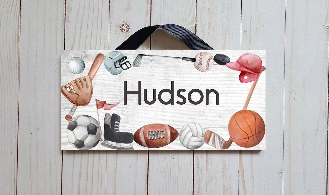 Sports Name Sign | Personalized Sports Sign | Athlete Door Hanger - Etsy