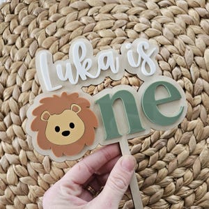 Wild One Lion Cake Topper | First Birthday Cake Topper | Jungle Themed ...