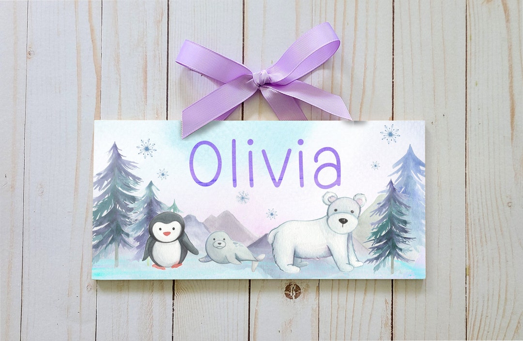 Personalized Arctic Animals Name Sign - Etsy