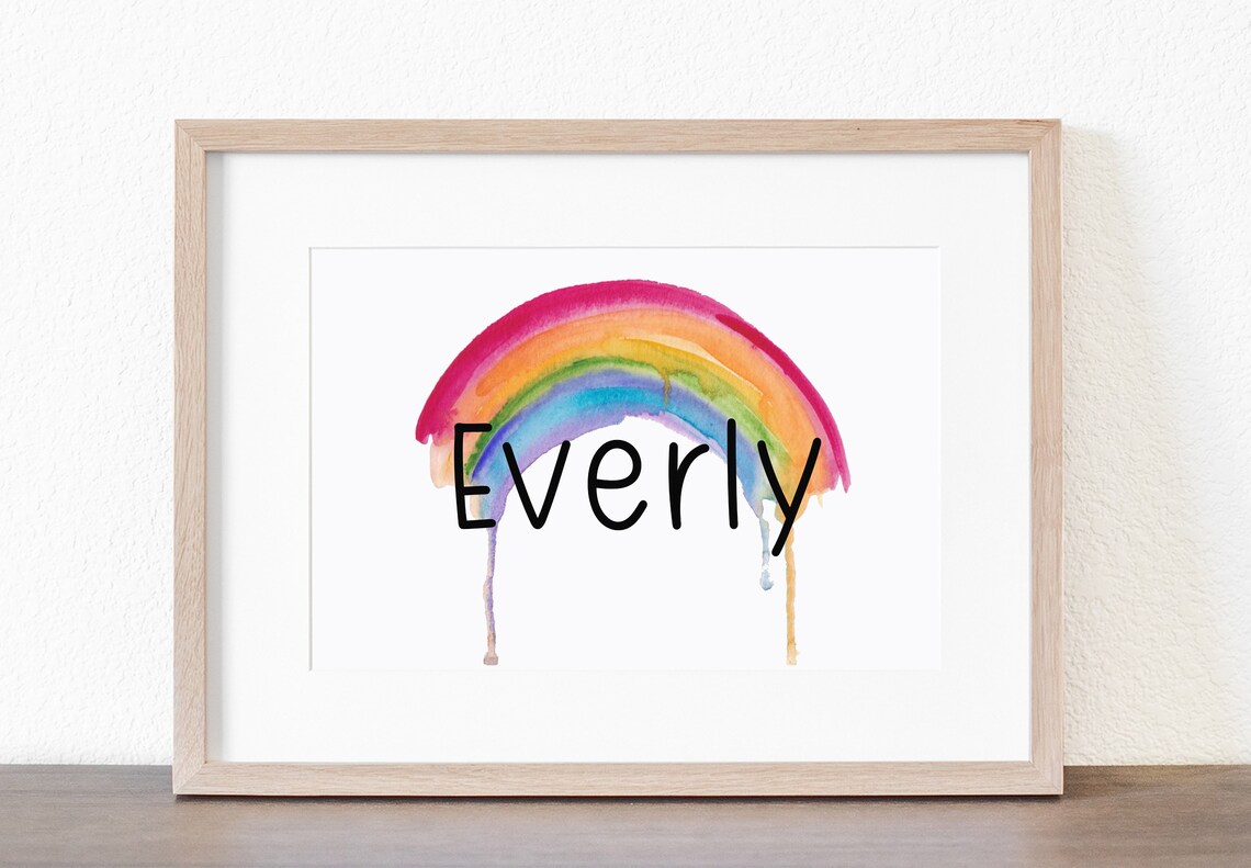 Rainbow Name Print Rainbow Baby New Baby Gift Baby Name | Etsy