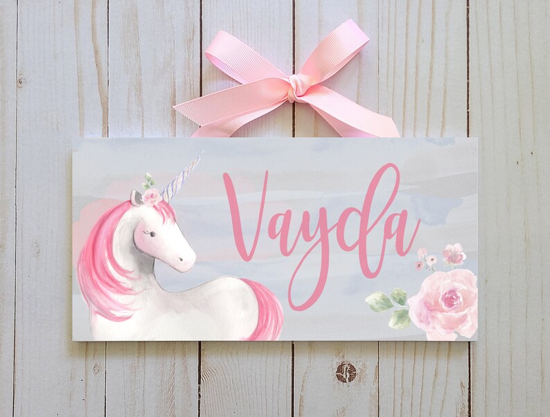 Unicorn Name Sign/ Unicorn Bedroom Door Sign - Etsy