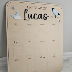 Space Themed First Birthday Photo Board First Birthday Photo Frame ...