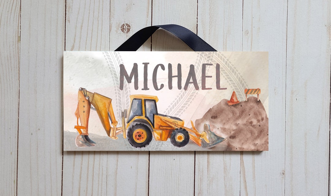 Construction Truck Name Sign/ Digger Name Sign - Etsy