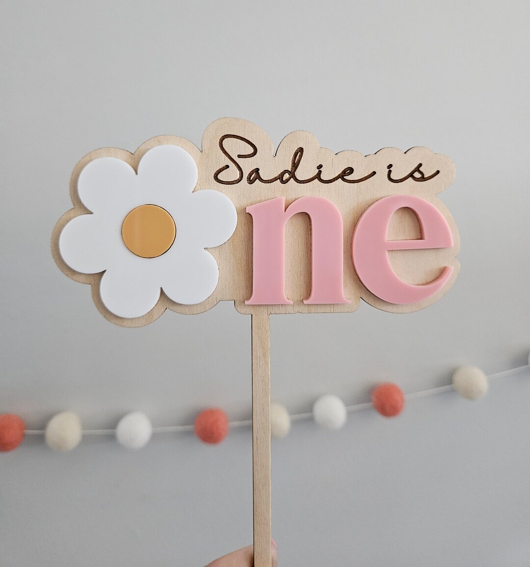 First Birthday Cake Topper Daisy Cake Topper First - Etsy