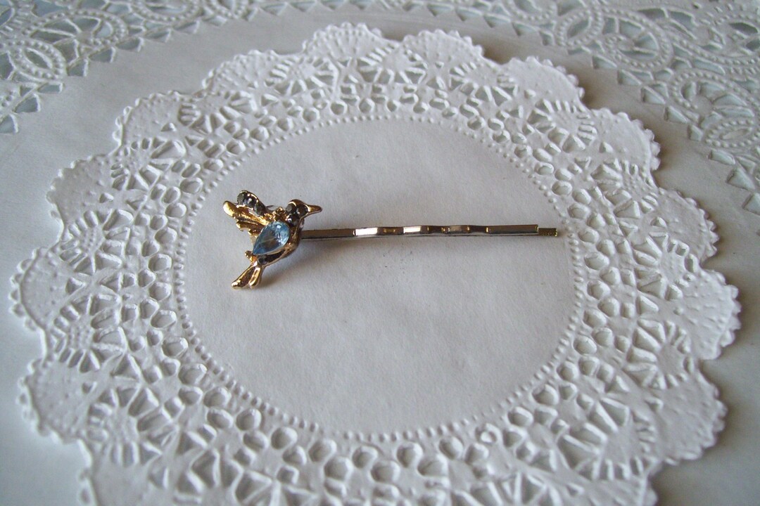 Hummingbird Hair Pin - Jeweled Hair Pin - Repurposed Jewelry - Hair ...