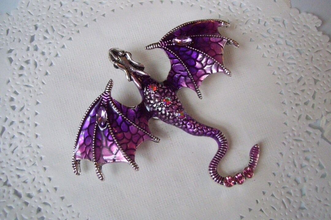 Dragon Magnet - Repurposed Jewelry - Dragon Decor - Kitchen Magnet ...