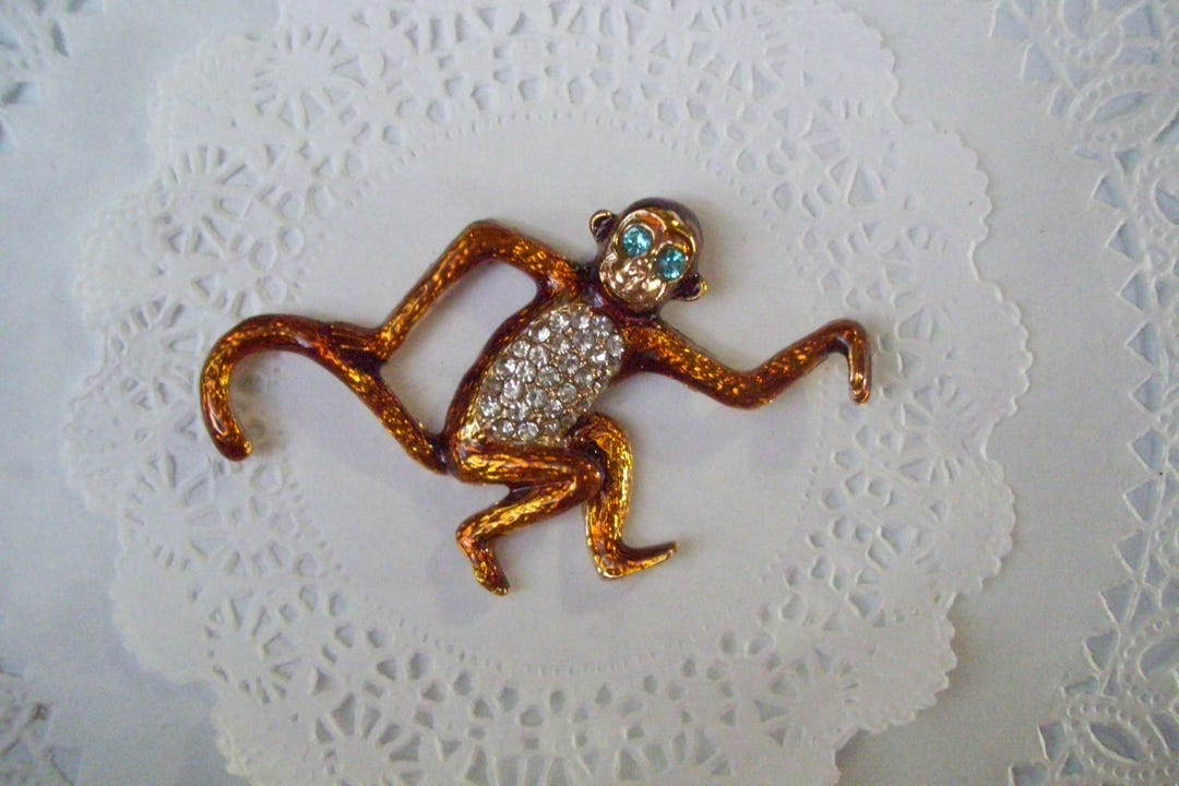 Monkey Magnet - Repurposed Jewelry - Monkey Decor - Friend Gift ...