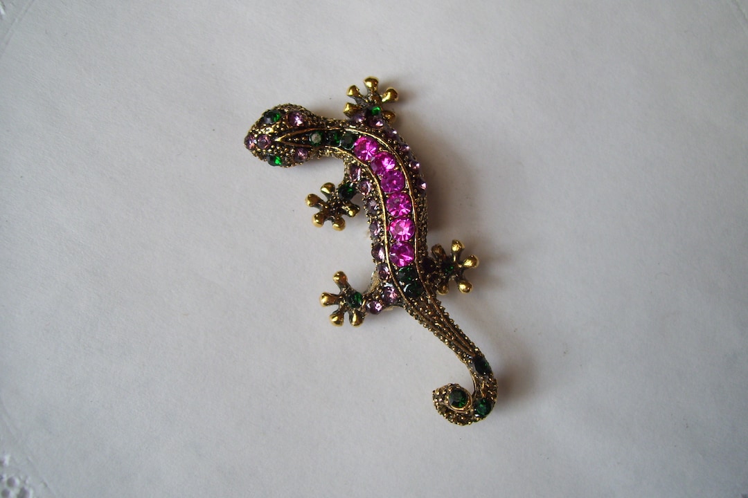 Lizard Magnet - Salamander Magnet - Gecko Magnet - Repurposed Jewelry ...