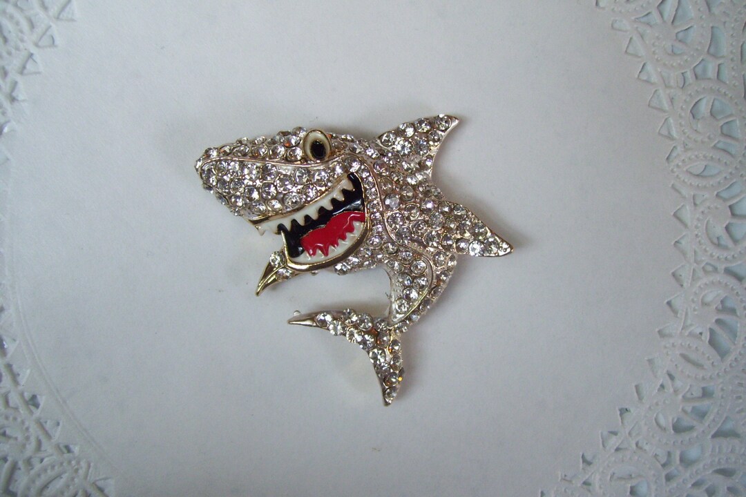 Shark Magnet - Repurposed Jewelry - Anthropomorphic Shark Magnet ...
